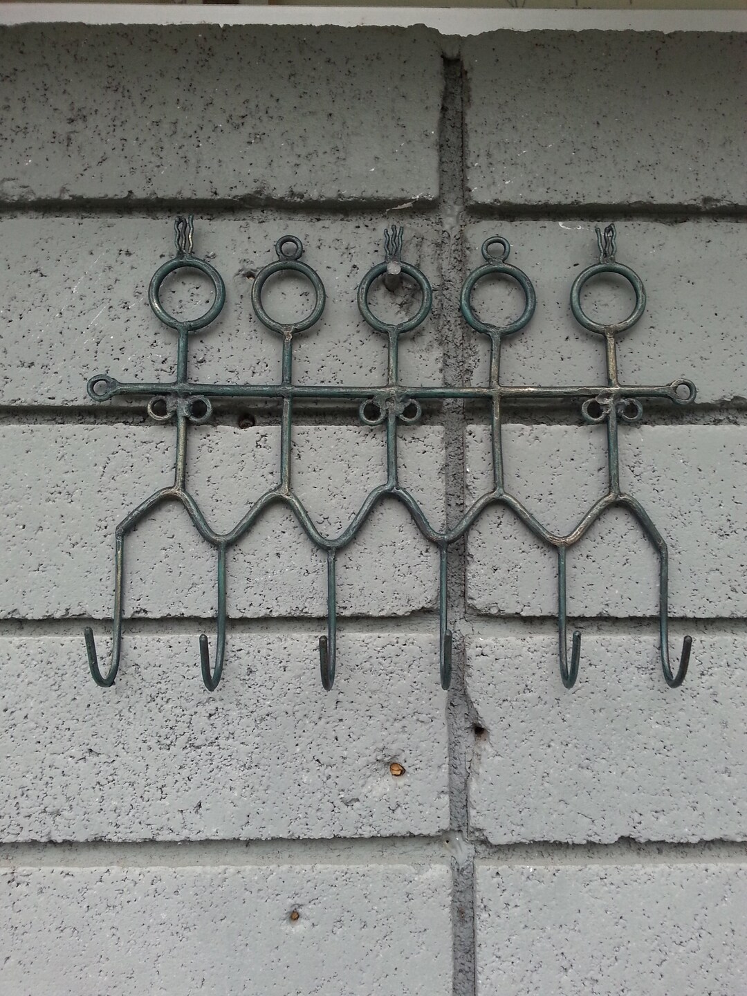 Green Metal People Hook - Tribal Coat Hanger - Home Decor - Etsy