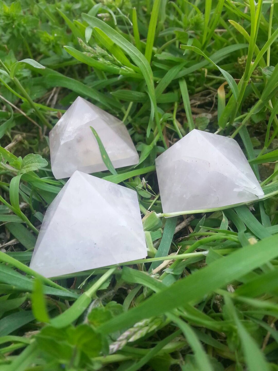 Rose Quartz Pyramid/ Crystal Pyramid/ Crystals/ Pink Crystal/ Supplies ...
