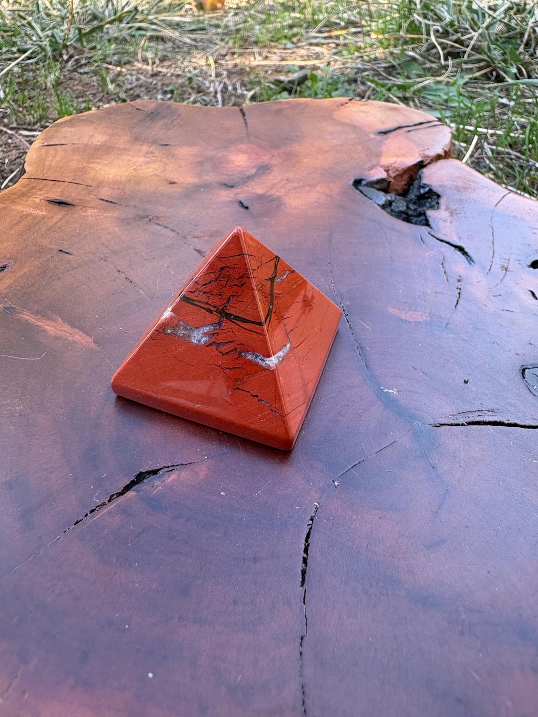 Red Jasper Crystal Pyramid: Sacred Geometry Red Stone - Etsy