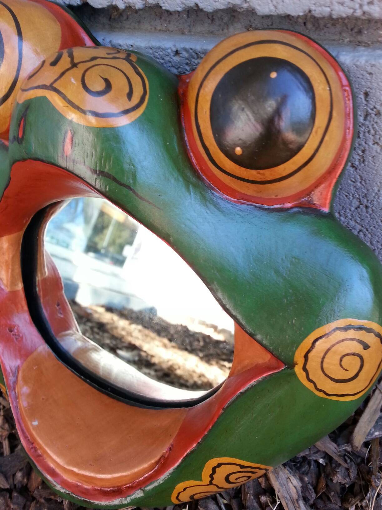 Frog Mirror/mirror/ Wood Mirror/ Frog/ Reptile/ Handmade/ - Etsy