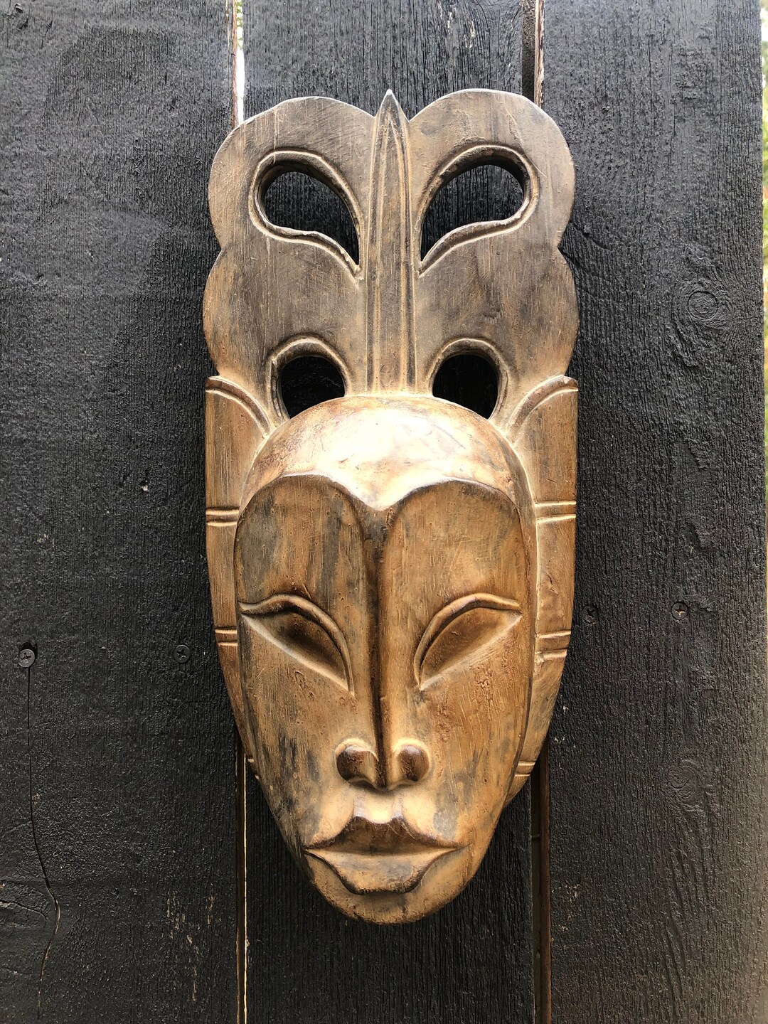 Balinese Goddess Wood Mask Handmade_ Tribal Decoration_ Divine Being ...