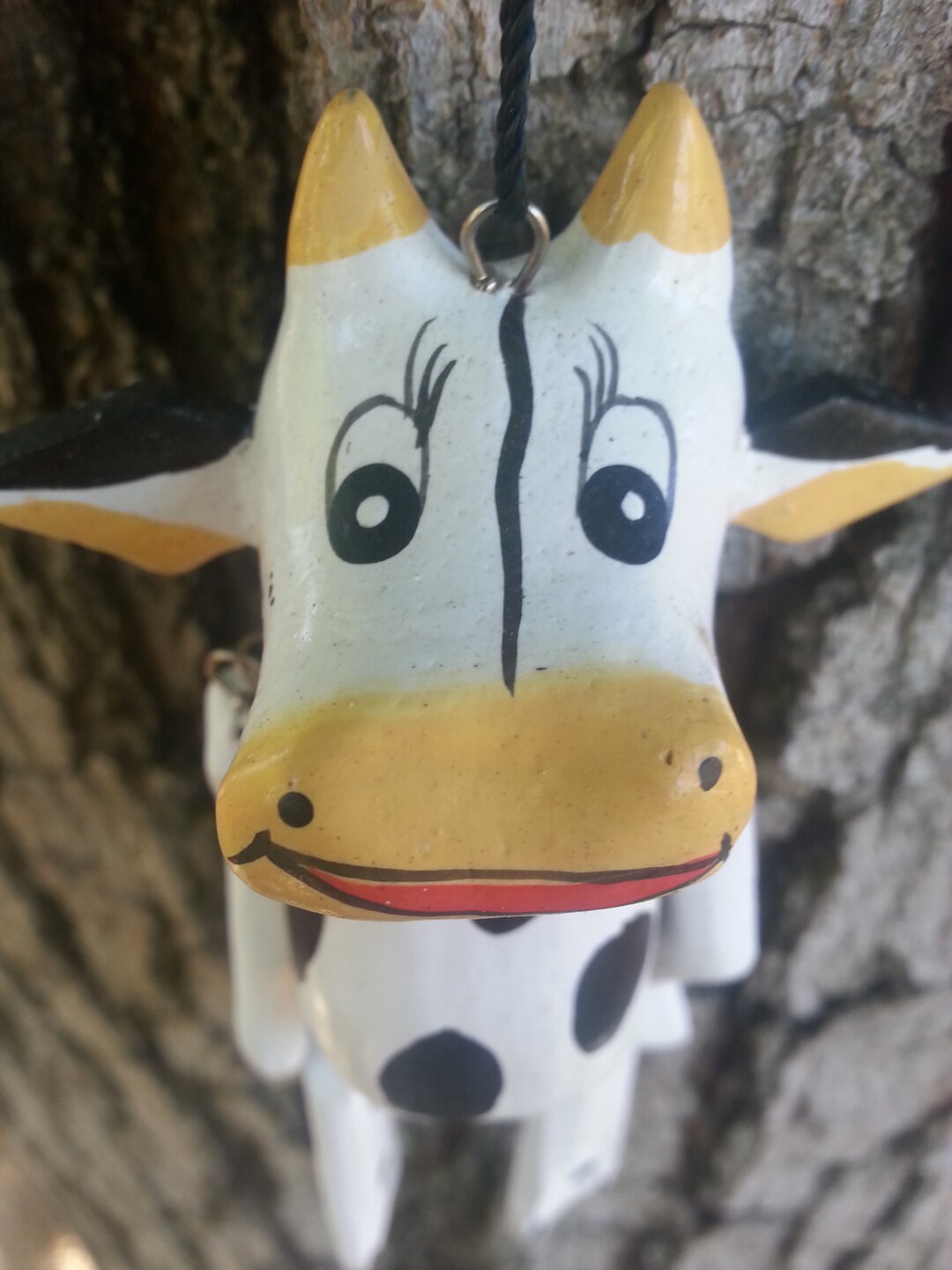 COW Christmas Tree Ornament_ Wood Ornament_ Carved Cow_ Wooden Cow ...