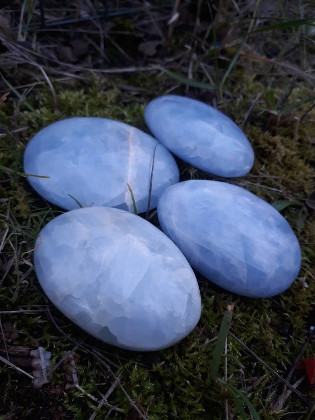 Celestite Polished Blue Crystal, Worry Stone, Blue Crystal, Throat ...