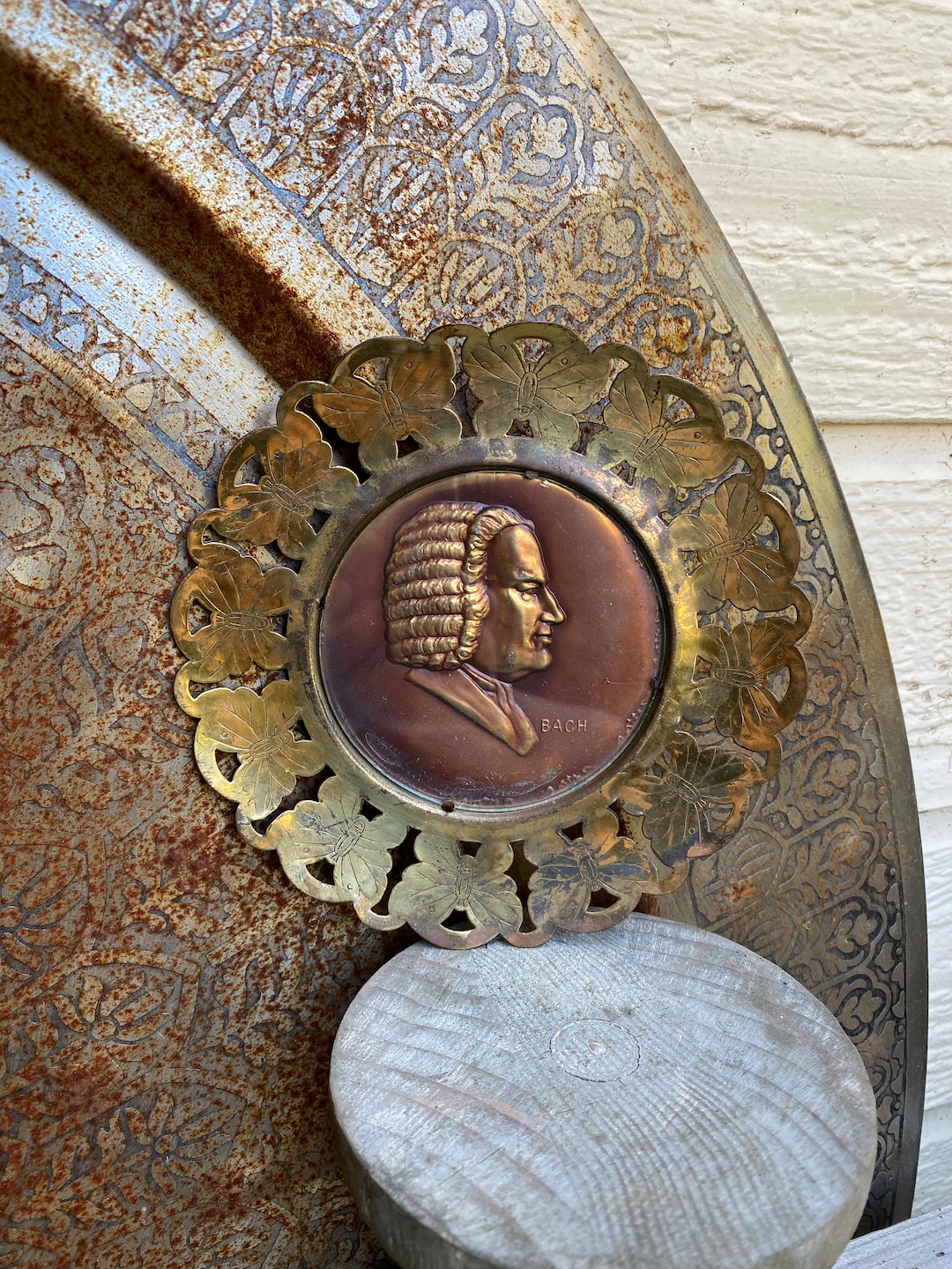 Tooled Copper Silhouette of Johann Sebastian Bach in Brass Frame - Etsy