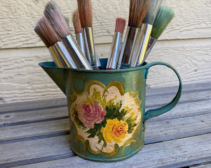 Tole Painted Spouted Can With Handle - Etsy