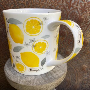 Harrods Lemon Motif Bone China Mug/tea Cup - Etsy