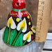 Shiny Terra Cotta Bell/vintage Hand Painted Bell/folk Art Bell/mexican ...