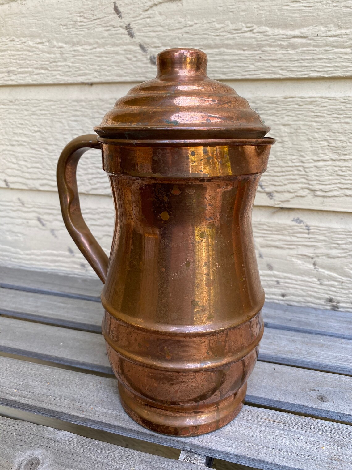 Copper Carafe With Handle and Lid - Etsy UK