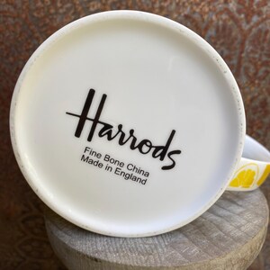 Harrods Lemon Motif Bone China Mug/tea Cup - Etsy