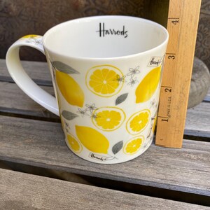 Harrods Lemon Motif Bone China Mug/tea Cup - Etsy