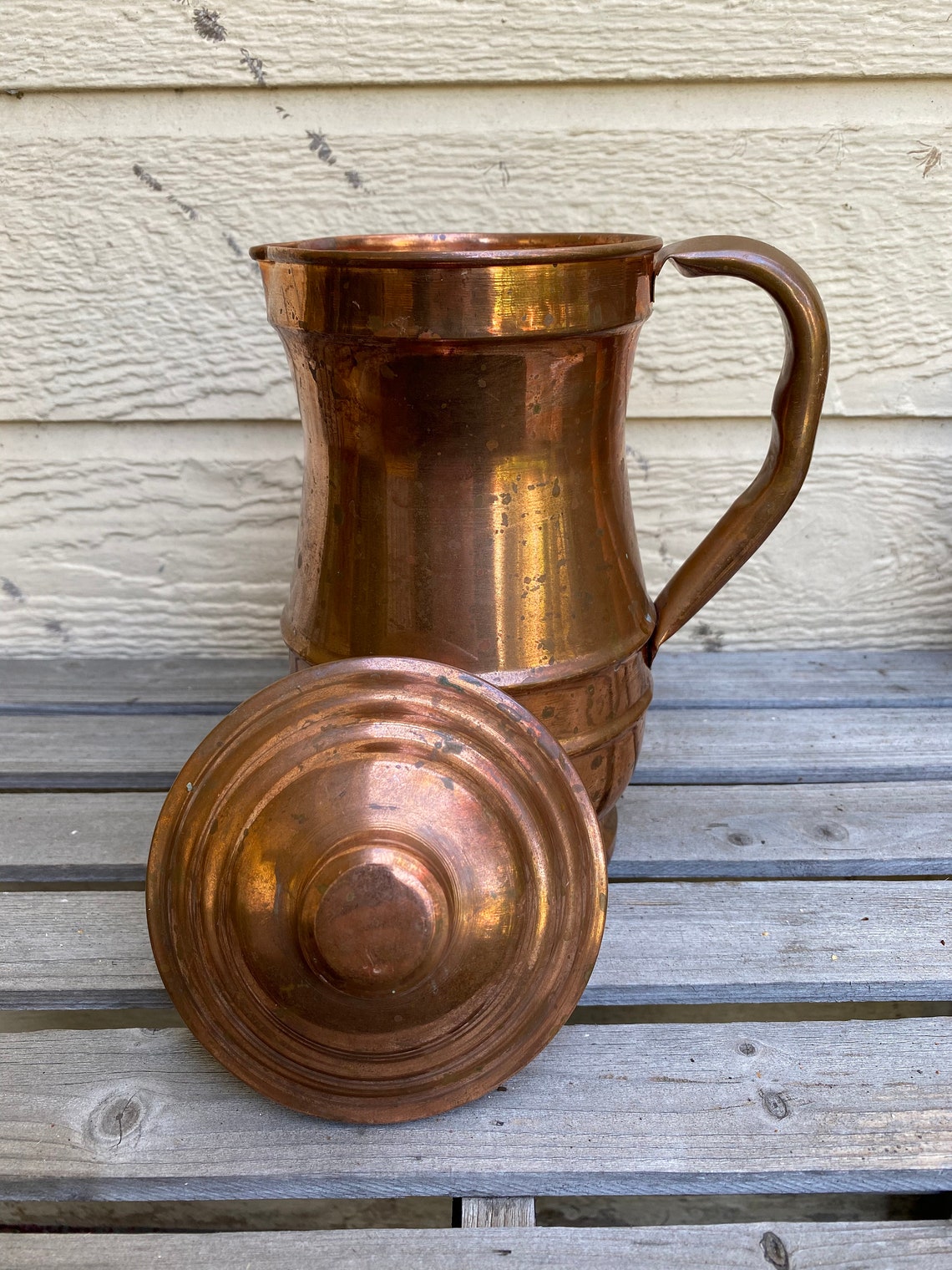 Copper Carafe With Handle and Lid - Etsy UK