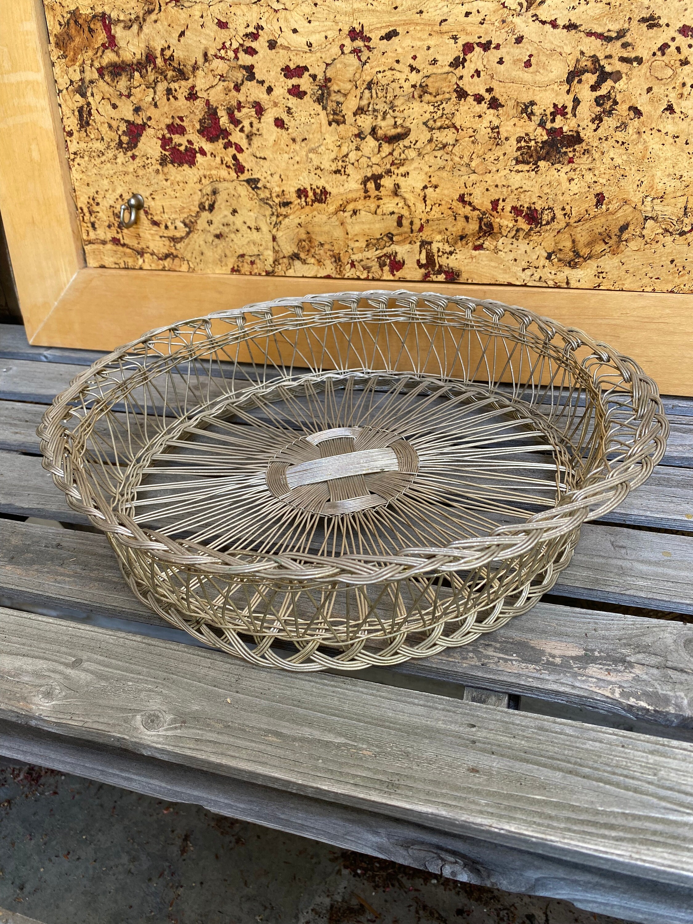 Vintage Silver Wire Basket - Etsy