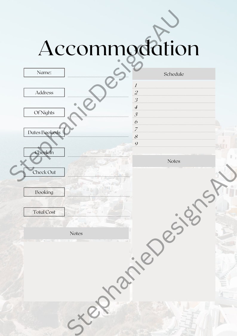European Travel Itinerary Template - Etsy