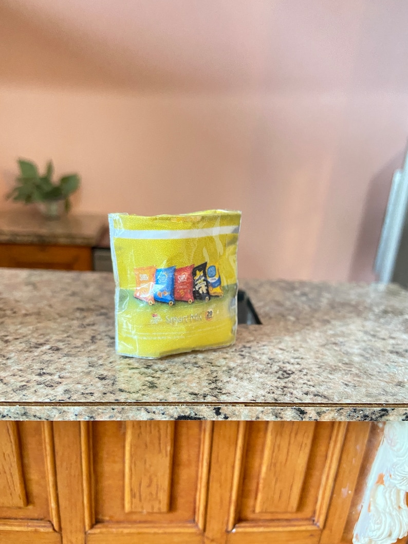 1:12th Dollhouse Miniature Potato Chips, Mini Food Variety Bag Replica ...