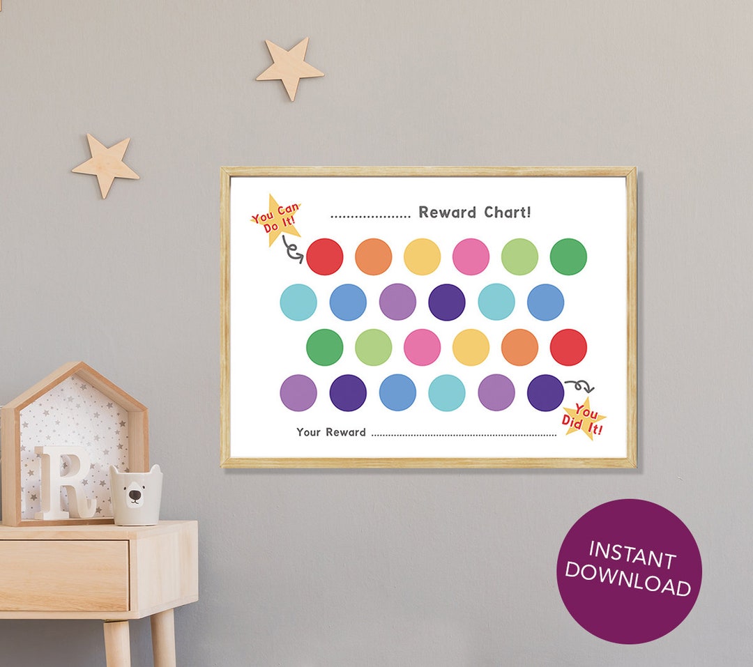 Printable Reward Chart for Kids Toddler Reward Chart Rainbow Reward ...