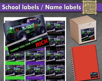 Monster Truck Name Labels - Etsy UK