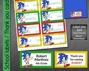 Sonic School Labels - Etsy