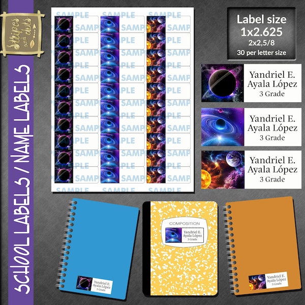 Galaxy Labels - Etsy