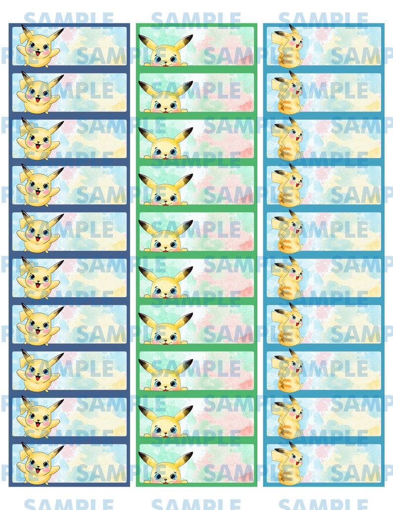 Pokemon Labelspokemon Name Labelsschool Labelsname - Etsy