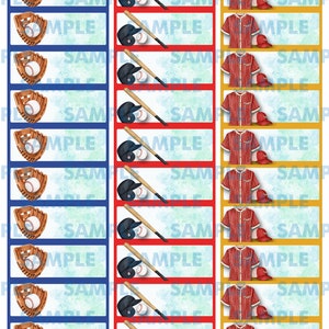 Baseball Labelsbaseball Name Labelsschool Labelsname - Etsy