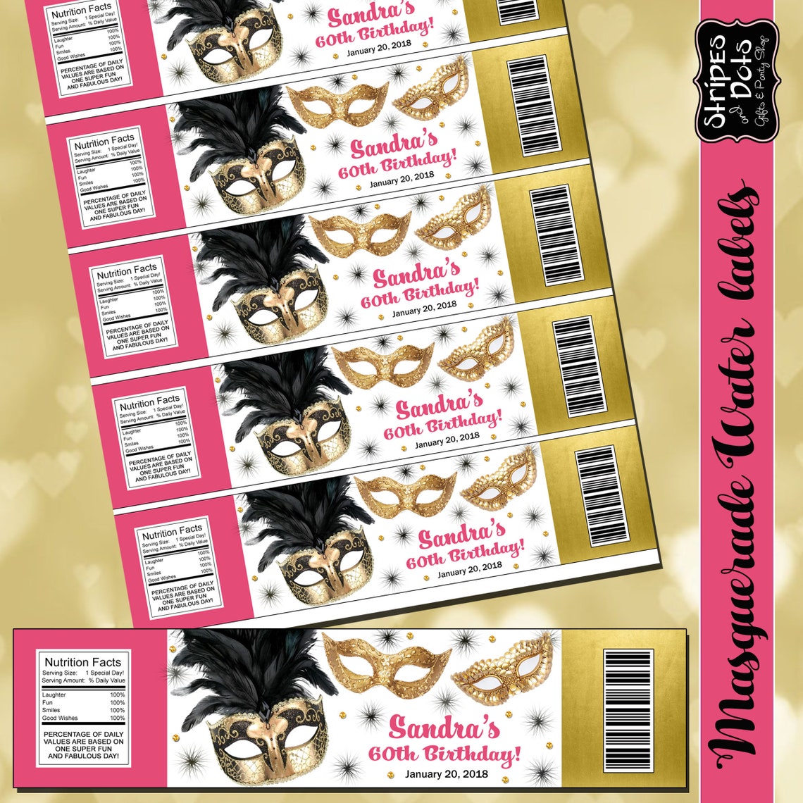 Masquerade labelsMasquerade party Masquerade water labels | Etsy