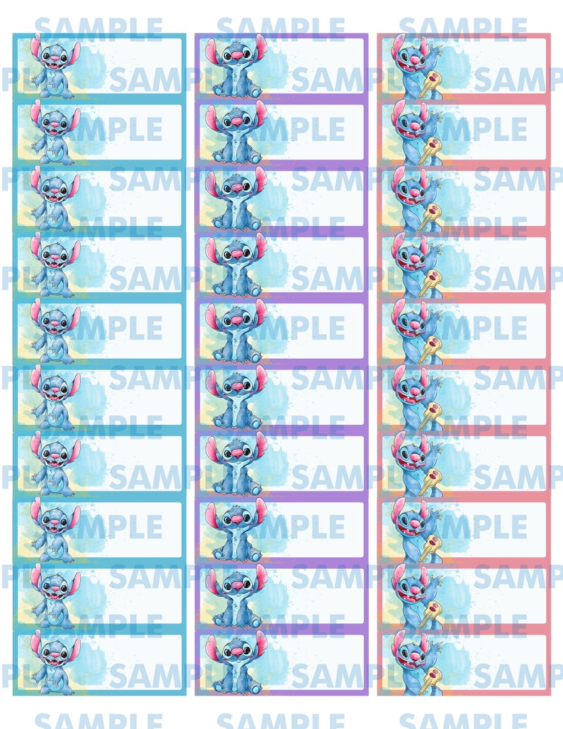 Stitch Labelsstitch Name Labelsschool Labelsname - Etsy