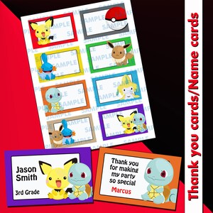 Pokemon Printable Labelspokemon Name Cardspokemon School - Etsy