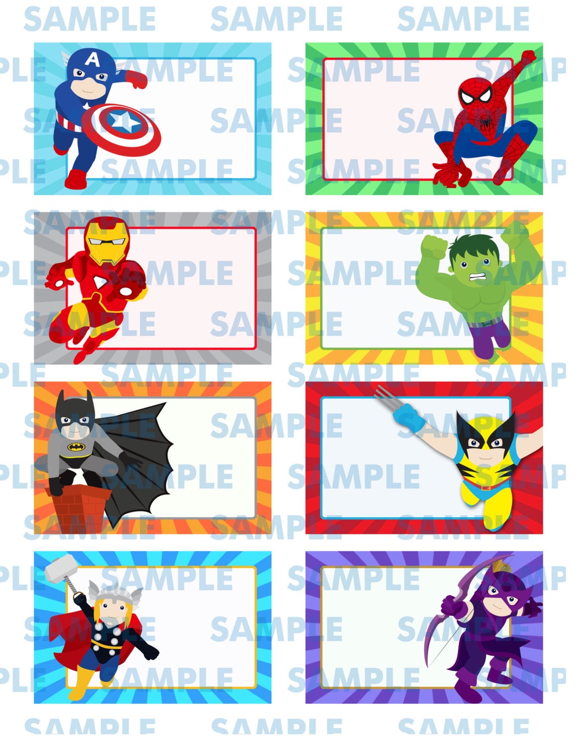 Avengers Printable LabelsAvengers Name CardsAvengers School | Etsy