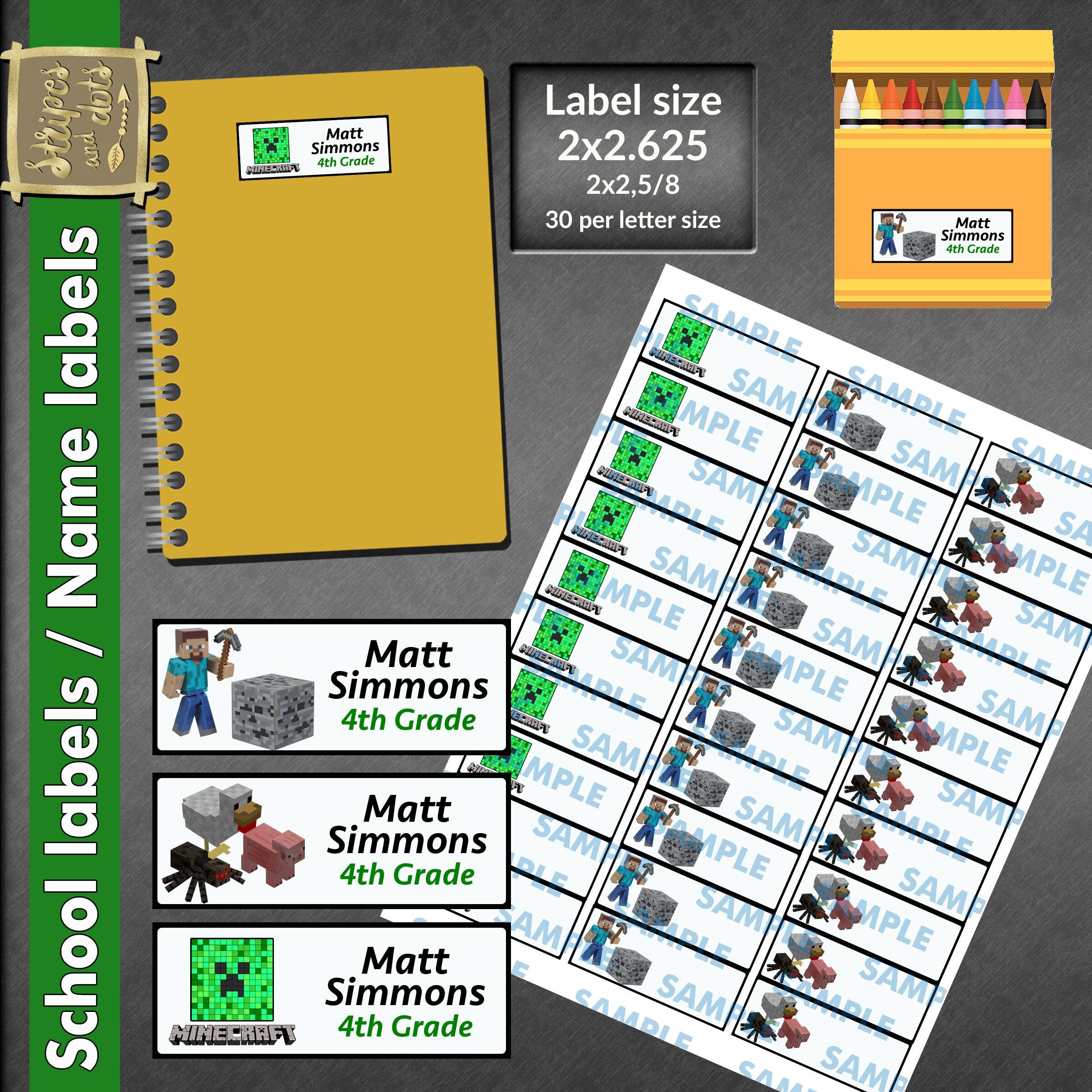 Printable Minecraft Labels For Items