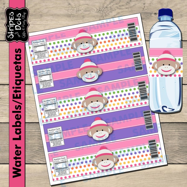 Sock Monkey Labels - Etsy