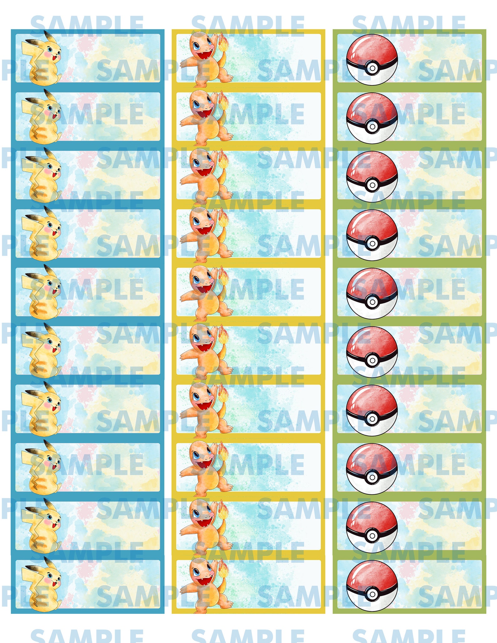 Pokemon Labelspokemon Name Labelsschool Labelsname - Etsy