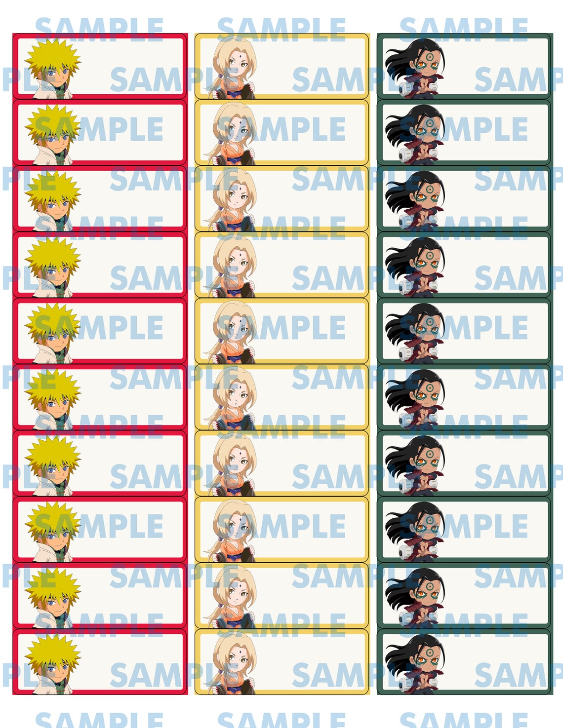 Anime Labelsanime Name Labelsschool Labelsname - Etsy