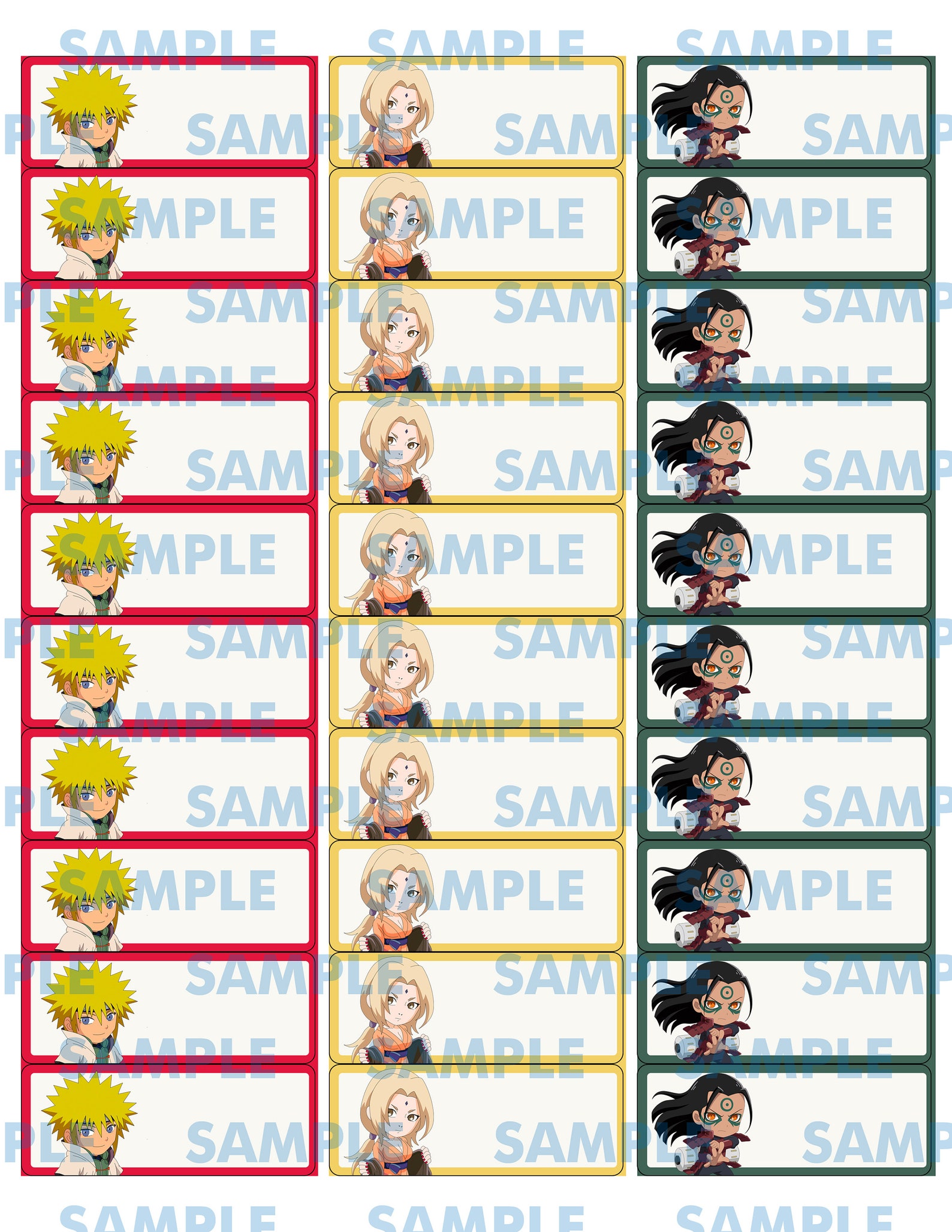 Anime Labelsanime Name Labelsschool Labelsname - Etsy