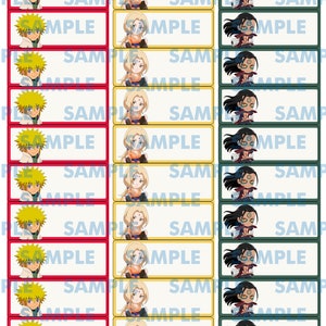 Anime Labelsanime Name Labelsschool Labelsname - Etsy