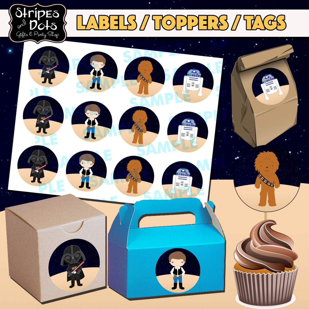 Printable Star Cupcake Toppersstar Stickersstar Toppersstar - Etsy