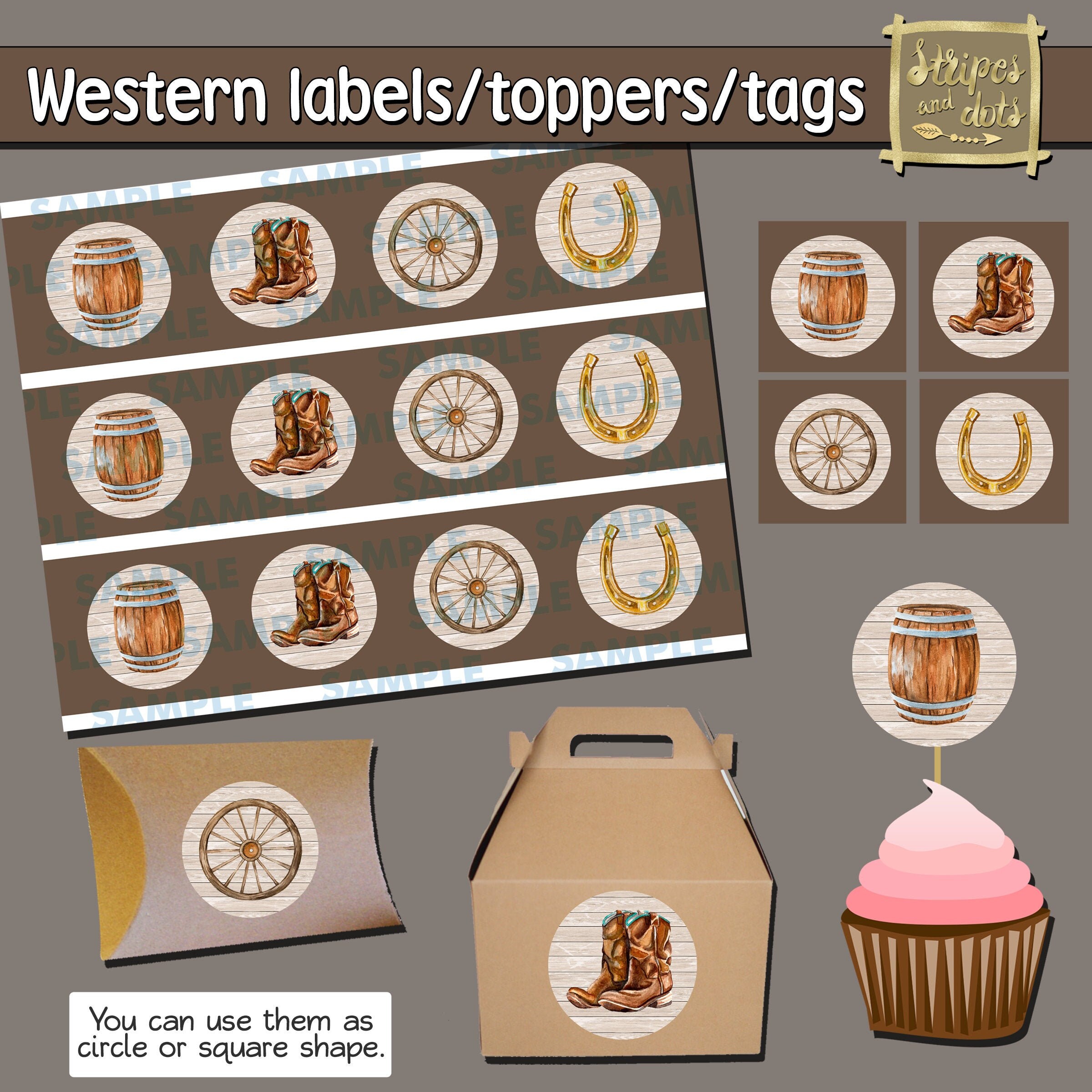 Western Cupcake Wrappers