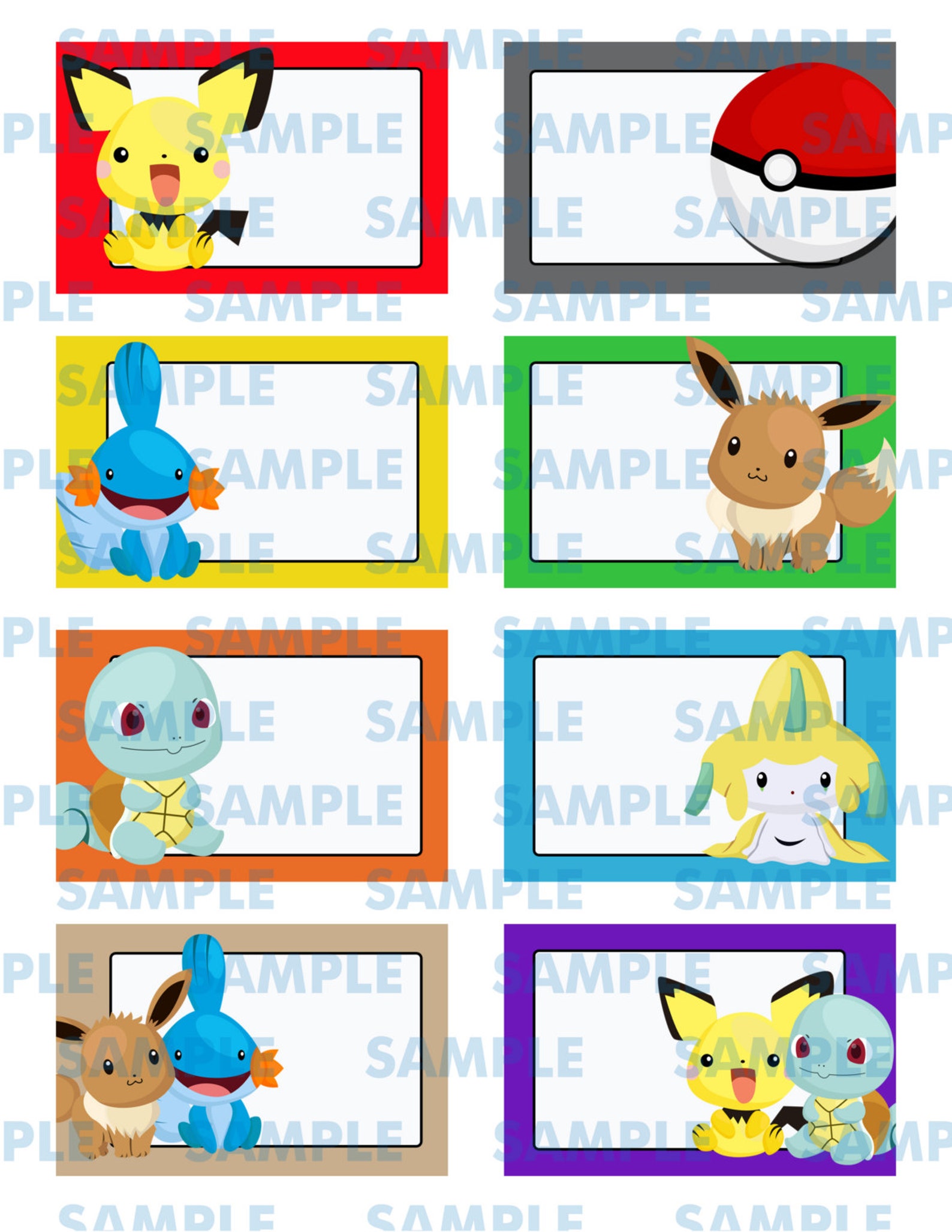 Pokemon Printable Labelspokemon Name Cardspokemon School | Etsy