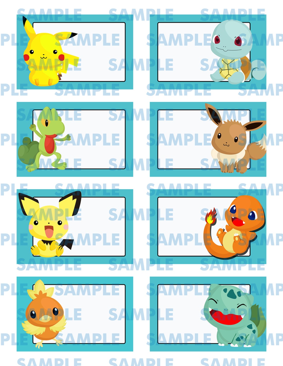 Pokemon Printable Labelspokemon Name Cardspokemon School - Etsy