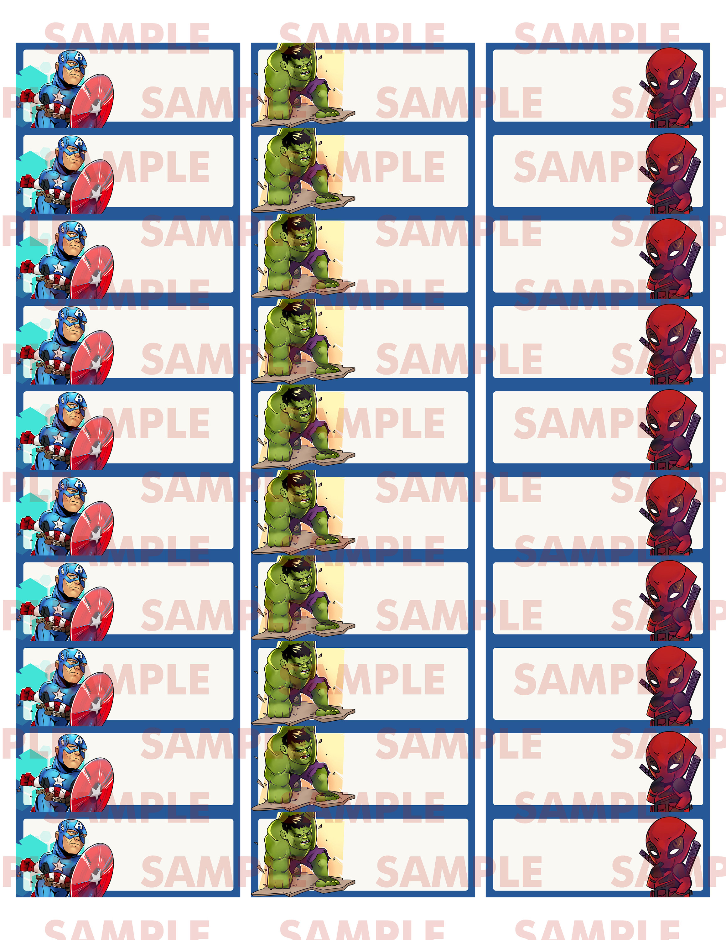 Superheroes Labelssuperheroes Name Labelsschool Labelsname - Etsy