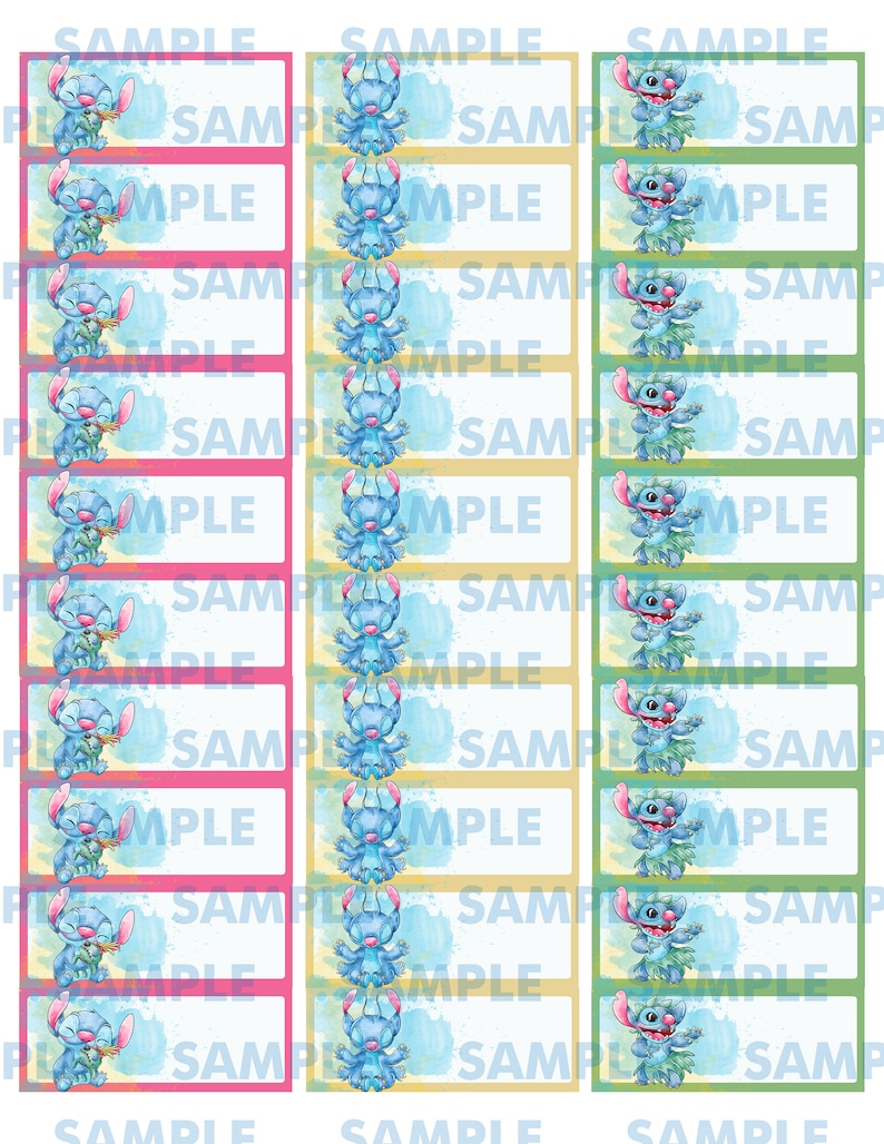 Stitch Labelsstitch Name Labelsschool Labelsname - Etsy