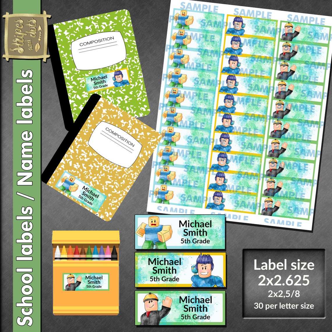 Roblox School Labelsroblox Labelsroblox Theme Labelsroblox - Etsy