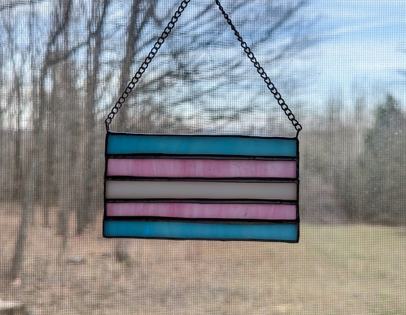 Transgender Pride Flag LGBTQ Pride Trans Stained Glass - Etsy