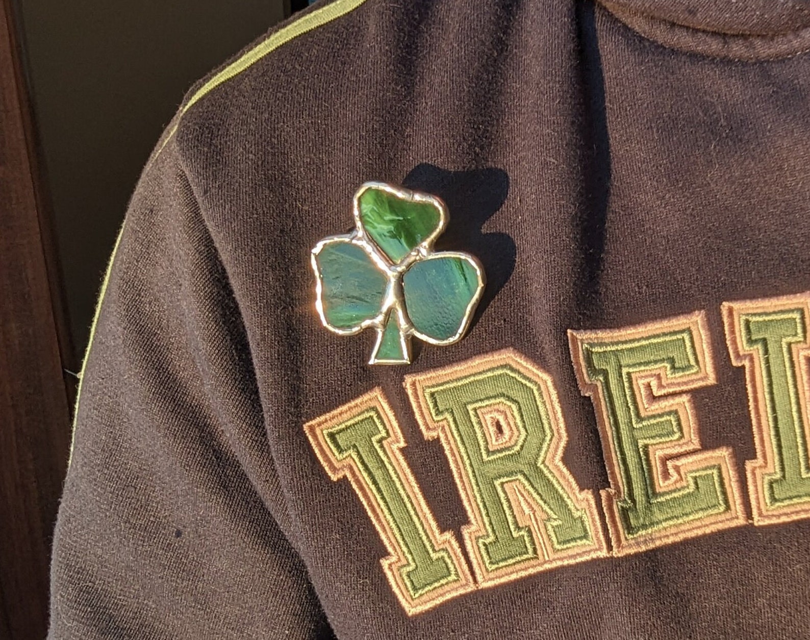 Stained Glass Shamrock Pin Irish St. Patrick's Day Glass Art - Etsy