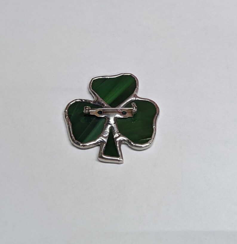 Stained Glass Shamrock Pin Irish St. Patrick's Day Glass Art - Etsy