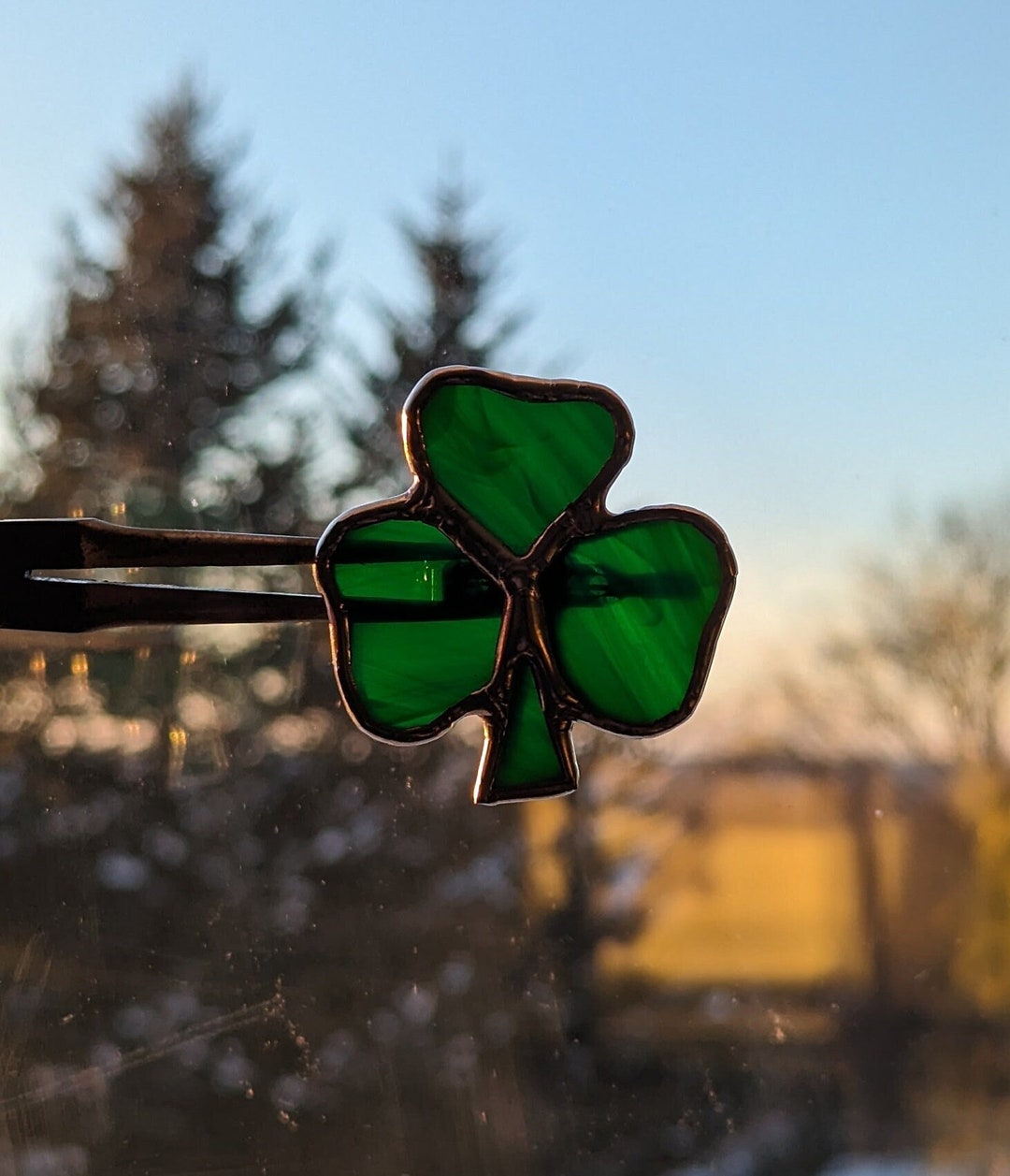 Stained Glass Shamrock Pin Irish St. Patrick's Day Glass Art - Etsy