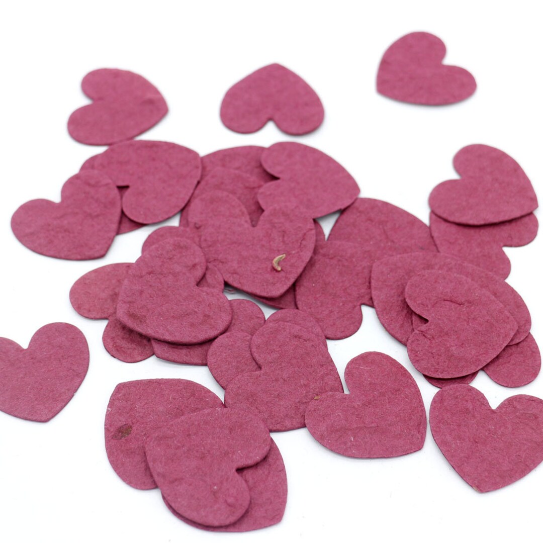 Seed Confetti Seed Paper Confetti HEART Claret Burgundy Sustainable ...