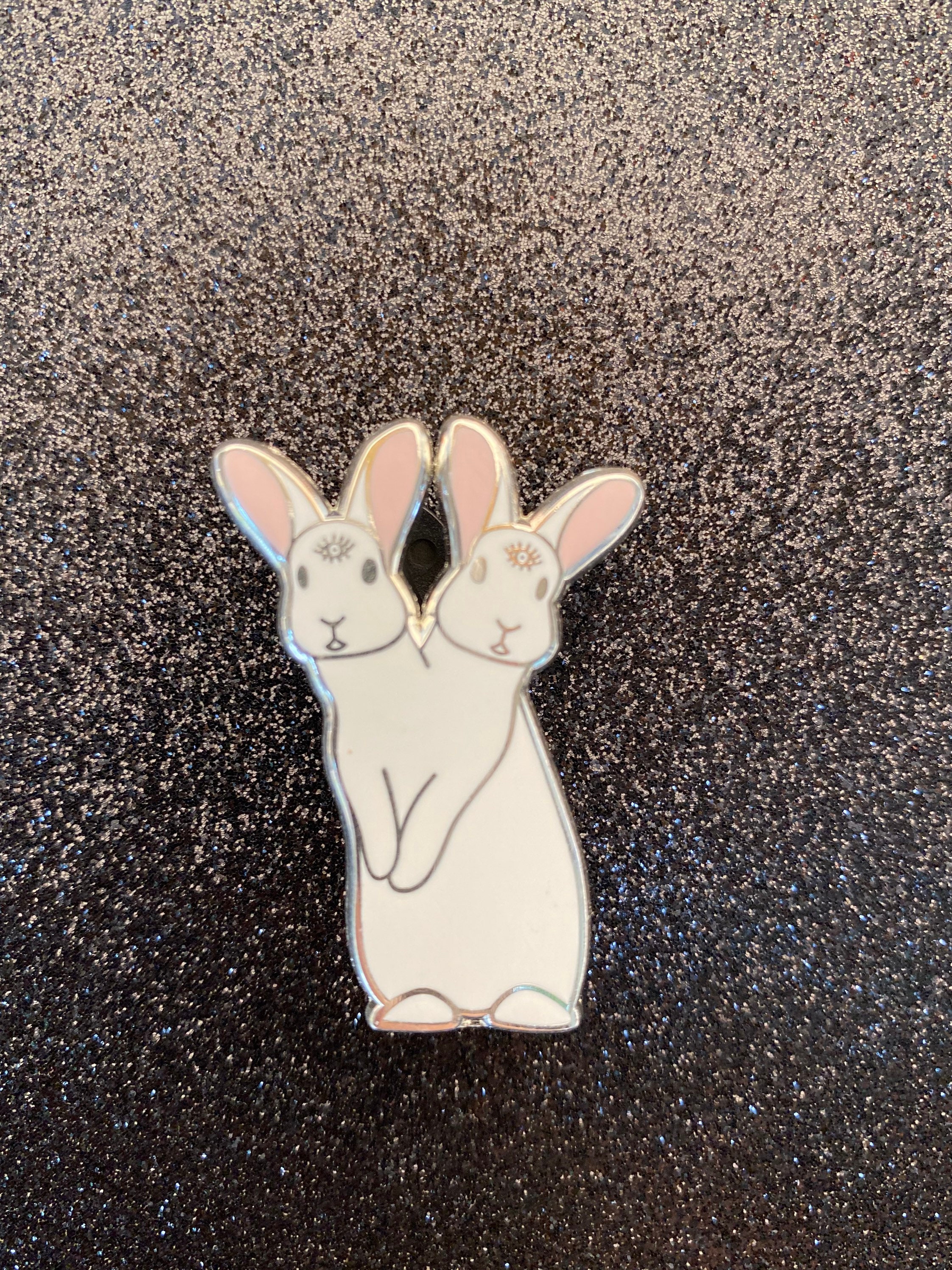 Double Headed Bunny Enamel Pin Bunny Pin Rabbit Pin - Etsy
