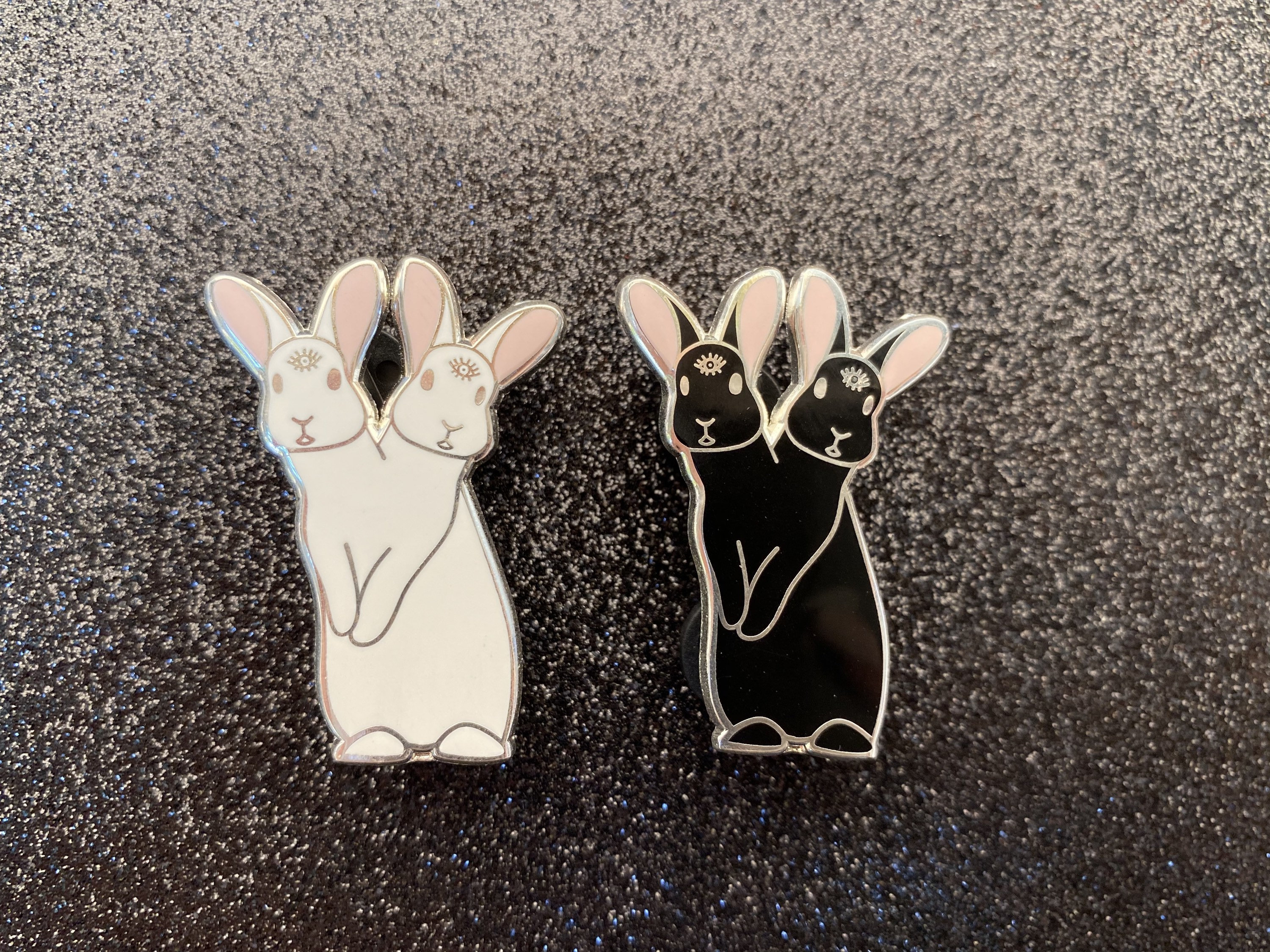 Double Headed Bunny Enamel Pin Bunny Pin Rabbit Pin | Etsy