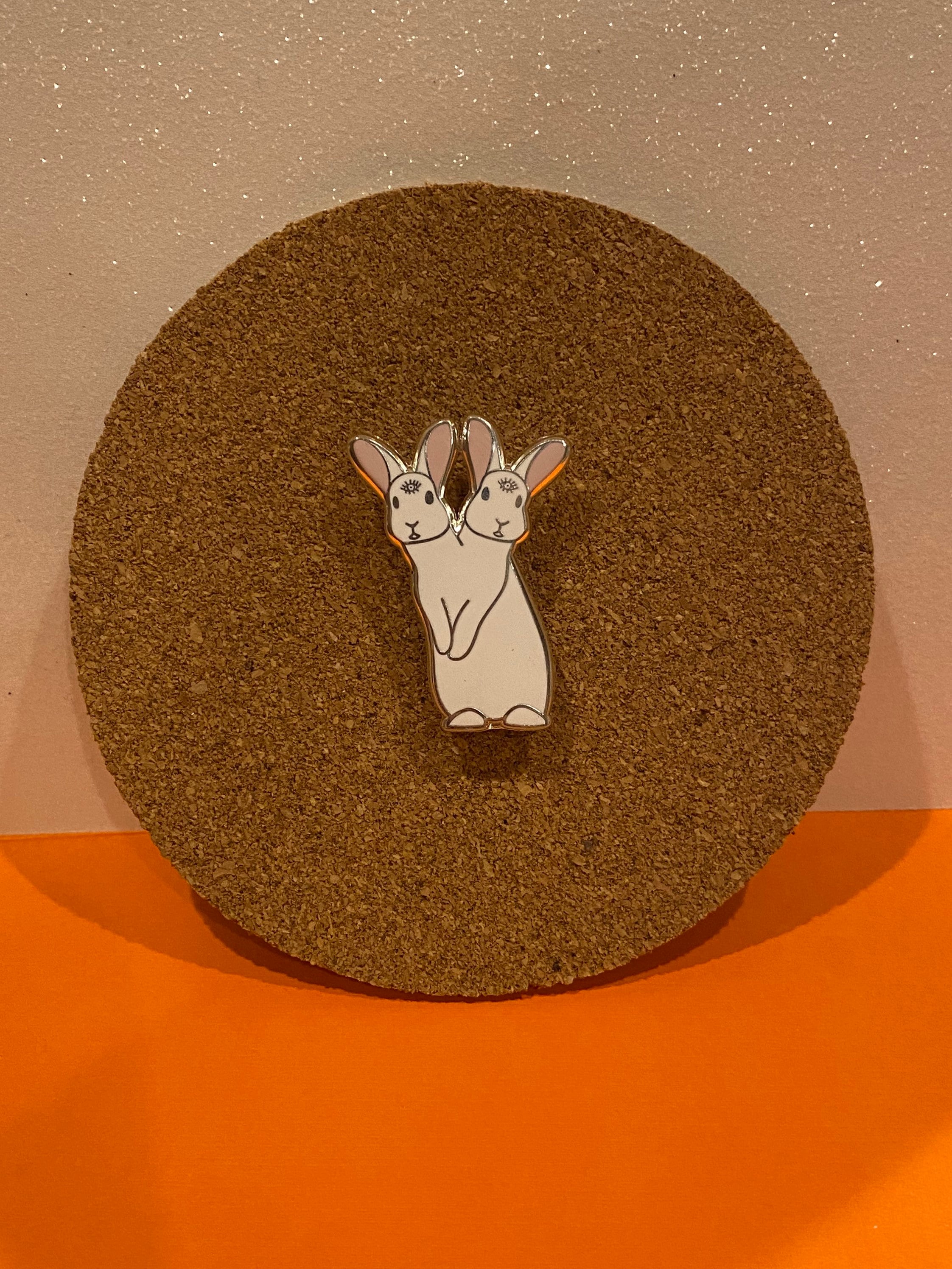 Double Headed Bunny Enamel Pin Bunny Pin Rabbit Pin - Etsy