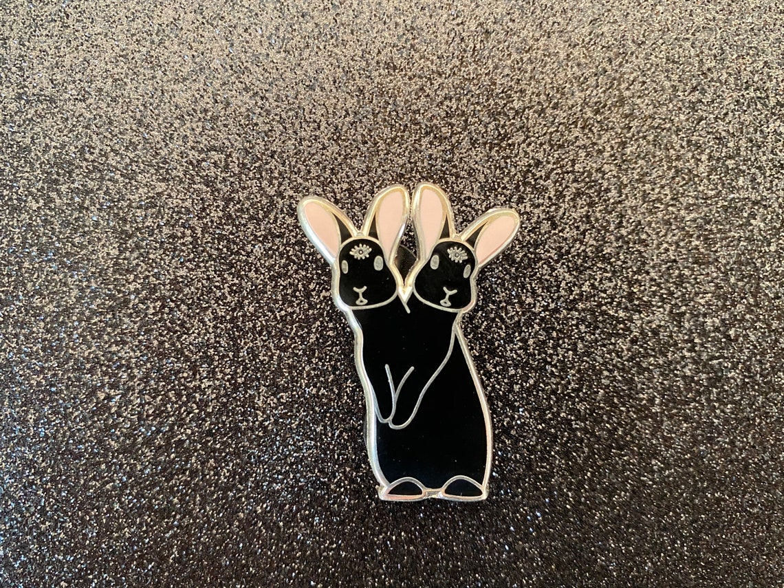 Double Headed Bunny Enamel Pin Bunny Pin Rabbit Pin - Etsy